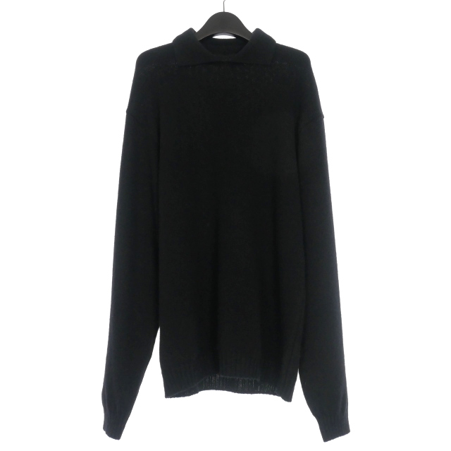 【中古】未使用品 ブランワイエム Blanc YM 25AW ALPACA POLO COLLAR KNIT SHIRT ポロカラーニットシャツ セーター M