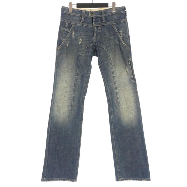 【中古】ニールバレット Neil Barrett ダメージ加工 デニム ジーンズ ボタンフライ 31 インディゴ 国内正規 メンズ