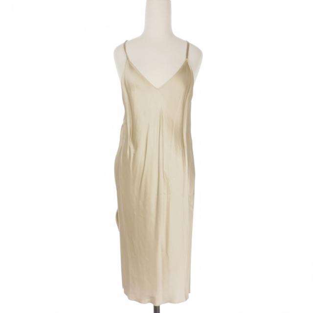 【中古】ディースクエアード DSQUARED2 23AW スリット入り キャミワンピース ドレス ノースリーブ 38 ベージュ