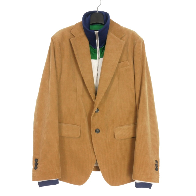 【中古】ディースクエアード DSQUARED2 23AW Track London Cord Jacket コーデュロイ レイヤードジャケット 50 ベージュ