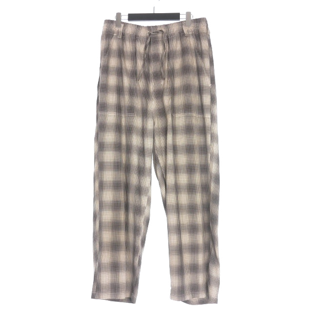 【中古】アンセルム ANCELLM OMBRECHECK EASY BAKER PANTS チェック ワイドパンツ イージーパンツ 1 ブラック