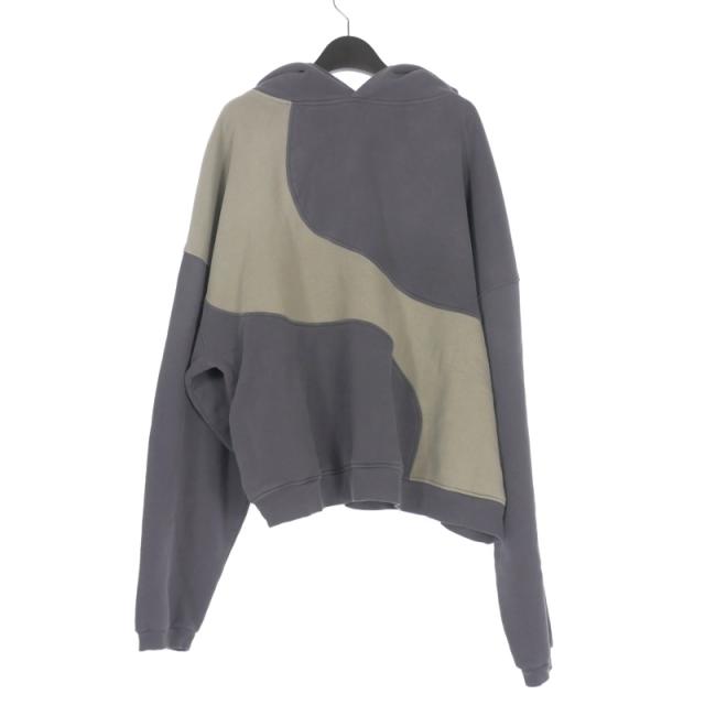 【中古】未使用品 イーアールエル ERL Wave Hoodie プルオーバーフーディー パーカー 長袖 L グレー ERL11T024 メンズ