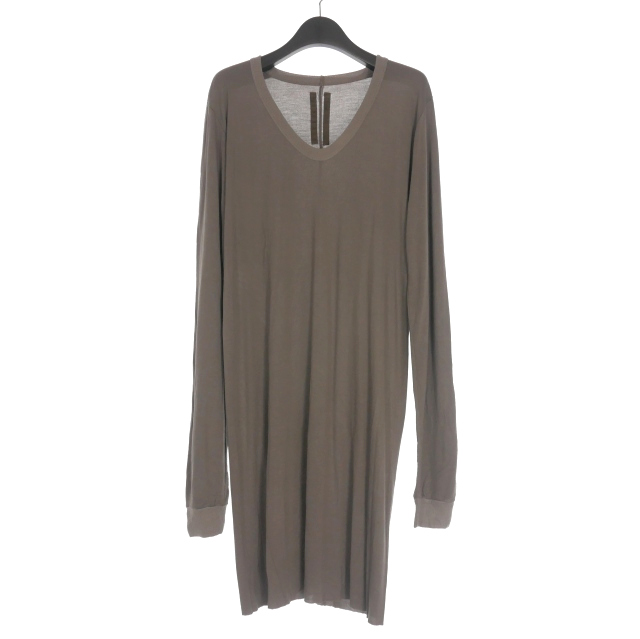 【中古】リックオウエンス Rick Owens 08SS CREATCH ロングカットソー ワンピース 長袖 ダスト グレー レディース