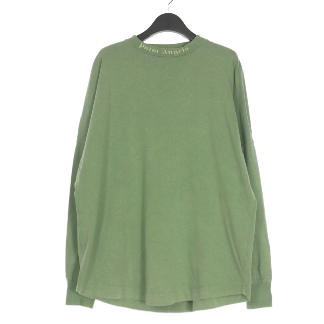 【中古】パームエンジェルス PALM ANGELS ロゴプリント クルーネック ロングスリーブTシャツ カットソー 長袖 S グリーン