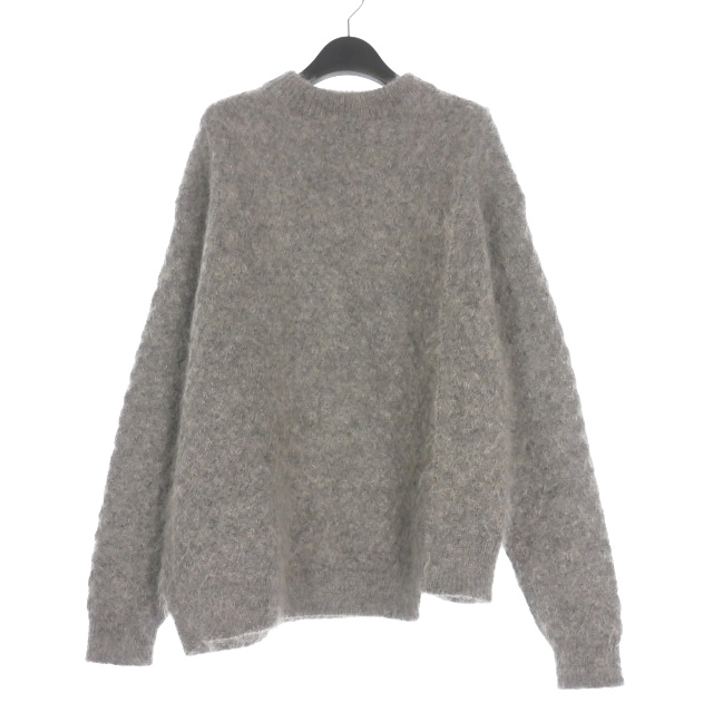 【中古】アンユーズド UNUSED モヘア クルーネックニット セーター 長袖 0 グレー US2270 メンズ