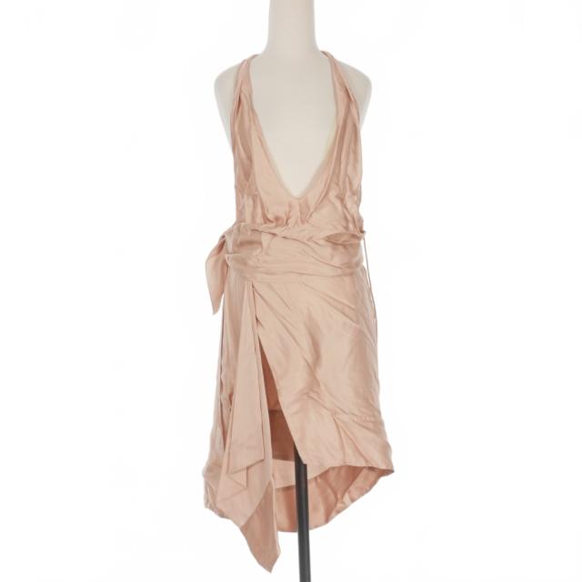 【中古】ディースクエアード DSQUARED2 23AW ノースリーブワンピース ドレス 38 ピンクベージュ S72CV0459 国内正規