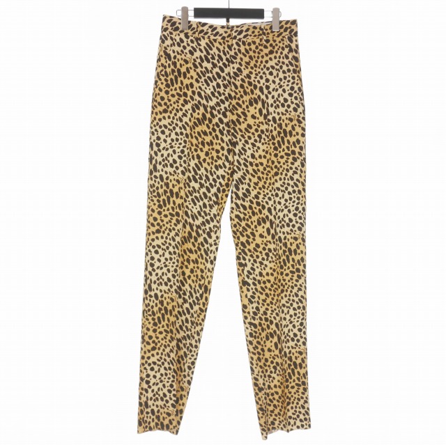 【中古】未使用品 ディースクエアード DSQUARED2 23AW Slouchy London Pant レオパード ストレートパンツ スラックス 44 ベージュ