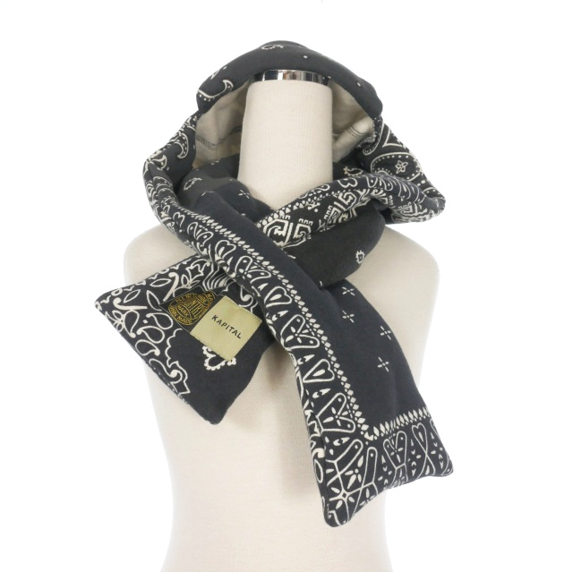 【中古】キャピタル kapital SWT Knit Bandana Kesa Cap バンダナ フライトキャップ 帽子 F ネイビー 紺 EK-1525