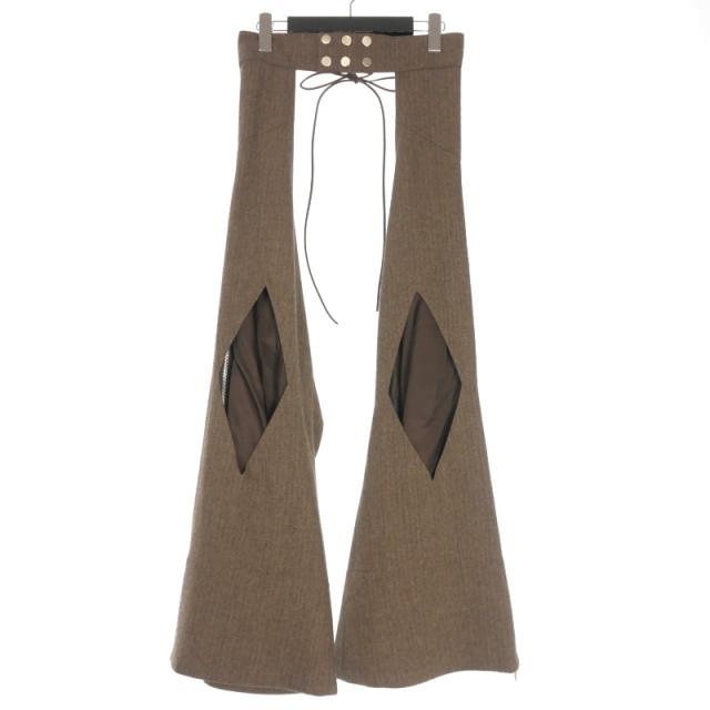 【中古】未使用品 エムエーエスユー MASU 25AW DIAMOND CHAPS チャップス レザーレース 46 モカ 茶 M25F9PL002 メンズ