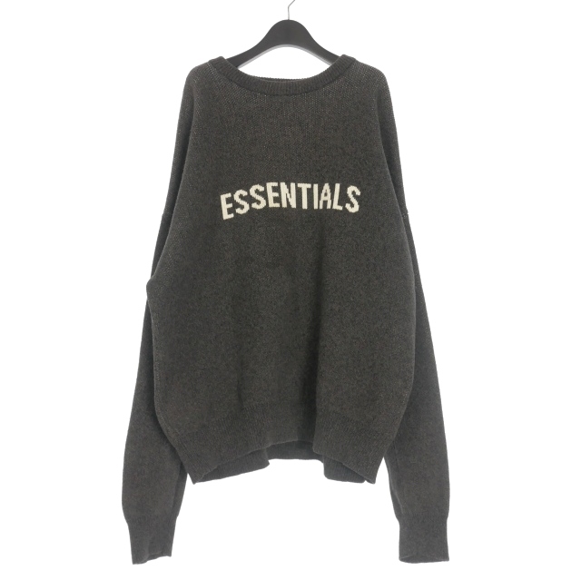 【中古】エフオージー エッセンシャルズ FOG ESSENTIALS LOGO CREW KNIT ロゴクルーニット セーター 長袖 XL