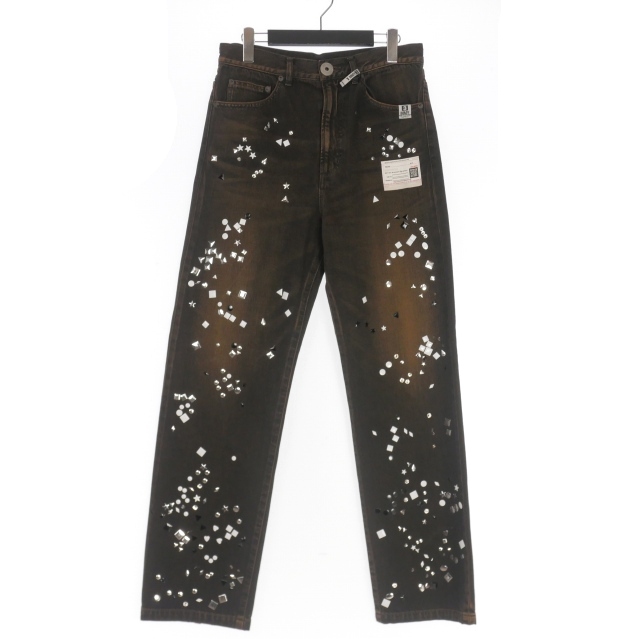 【中古】未使用品 ミハラヤスヒロ MIHARA YASUHIRO 25AW EMBELLISHED JEANS ラインストーン デニムパンツ ジーンズ 44