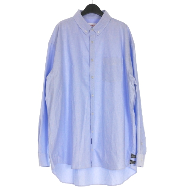 【中古】カミヤ KAMIYA 25AW オーバーサイズ フラッグデザイン オックスフォードシャツ  長袖 S ブルー 青 G15SH059