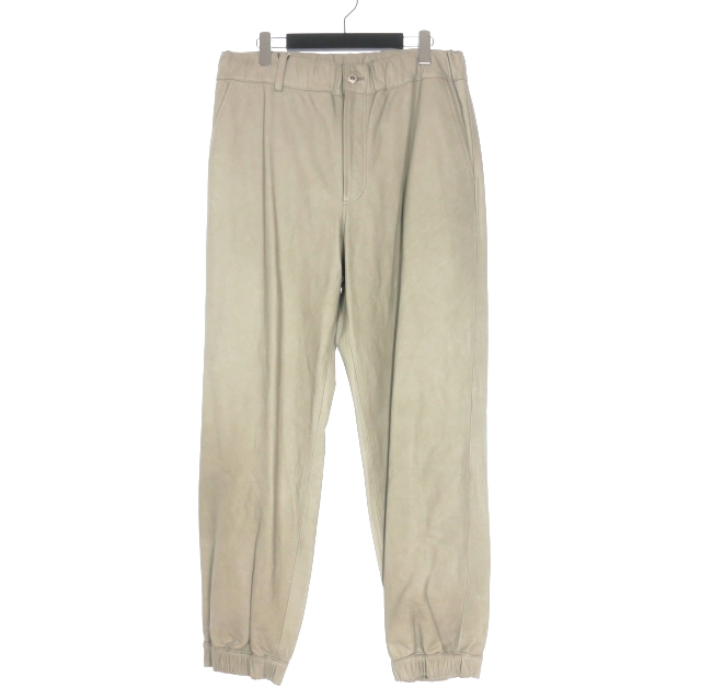 【中古】イサムカタヤマバックラッシュ ISAMU KATAYAMA BACKLASH JPステア 裾ジップ レザーテーパードパンツ L