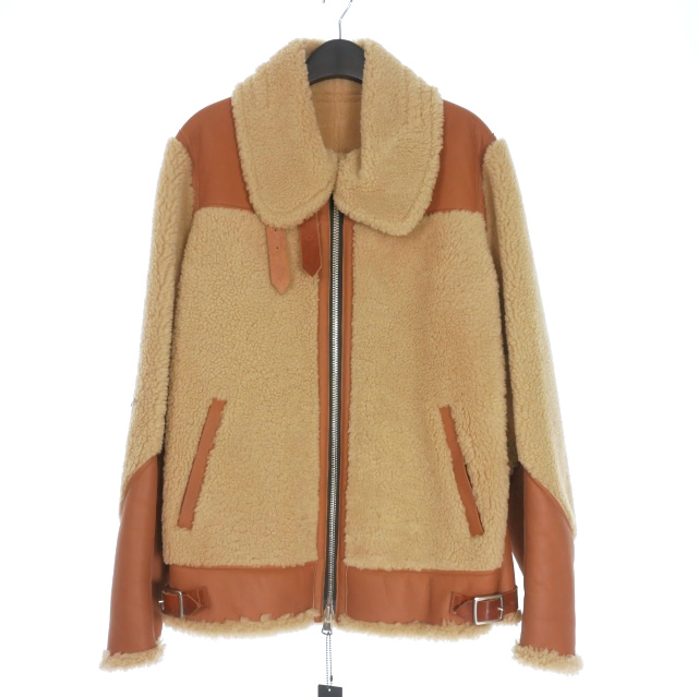 【中古】イサムカタヤマバックラッシュ ISAMU KATAYAMA BACKLASH ムートン レザー 熊ジャン グリズリージャケット L キャメル