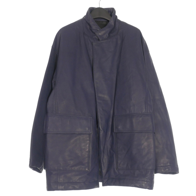 【中古】イサムカタヤマバックラッシュ ISAMU KATAYAMA BACKLASH JPステア ダウンシート レザー ジャケット L ネイビー