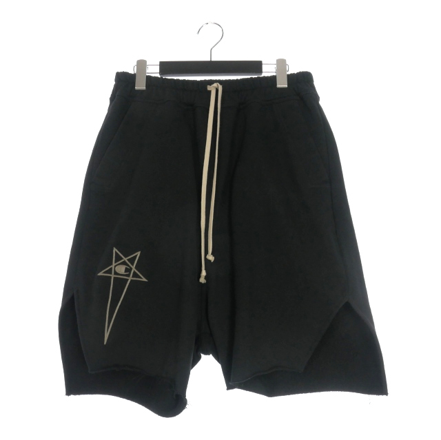 【中古】リックオウエンス Rick Owens × Champion 24SS BEVELED PODS ポッズショーツ ショートパンツ M ブラック 黒