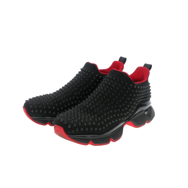 【中古】クリスチャンルブタン Christian louboutin Spike Sock ローカットスニーカー 靴 41.5 ブラック 黒 メンズ