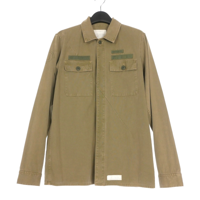 【中古】アンダーカバー UNDERCOVER 10AW ミリタリーシャツ ワークシャツ 長袖 2 カーキ 緑 F4401 メンズ