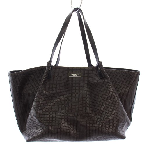 【中古】セラピアン SERAPIAN STEPAN トートバッグ 型押し ブラウン /TK メンズ