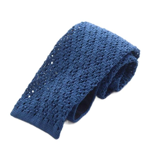 【中古】タイ ユア タイ TIE YOUR TIE ニットタイ ネクタイ シルク 絹 青 ブルー /AN32 メンズ
