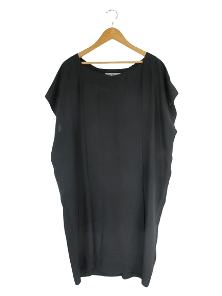 【中古】イッセイミヤケ ISSEY MIYAKE ワンピース ノースリーブ ひざ丈 IM41FH0033 無地 サイズ3 黒 QQQ レディース