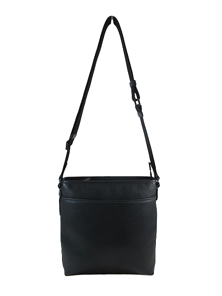 【中古】コーチ COACH ショルダー バッグ スリム メッセンジャー バッグ ロゴ シボ革 CT833 ネイビー系 QQQ ★AA☆ レディース