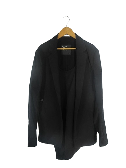 【中古】ワイズ Y's テーラード ジャケット 長袖 無地 ウール混 無地 サイズ3 黒 QQQ メンズ
