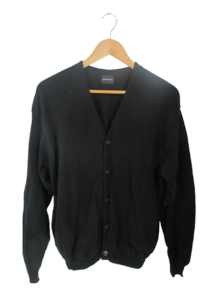 【中古】クレプスキュール crepuscule カーディガン 長袖 ボタン リブ 無地 ブラック サイズ1 QQQ メンズ