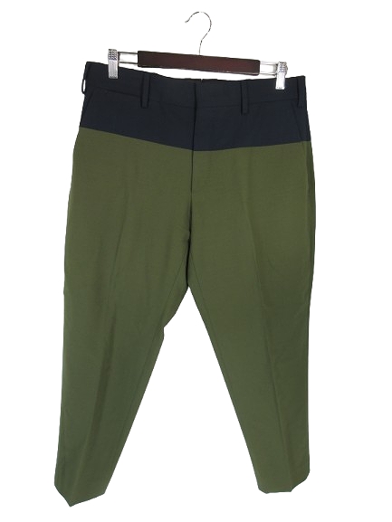 【中古】ピーティートリノ PT TORINO REBEL FIT パンツ スラックス ジッパーフライ 無地 ネイビー グリーン サイズ48