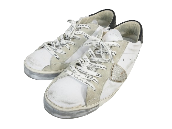 【中古】フィリップモデル PHILIPPE MODEL PRLU MA02 スニーカー ローカット ワンポイント ロゴ 文字 ホワイト 40