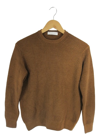 【中古】フィリッポ デ ローレンティス FILIPPO DE LAURENTIIS プルオーバー ニット 長袖 無地 ブラウン サイズ50