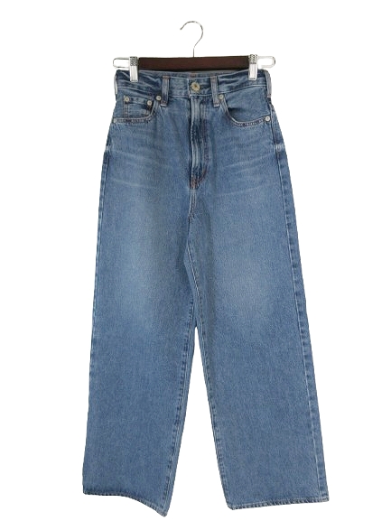 【中古】NEEDBY heritage ニードバイ ヘリテージ デニム パンツ Gパン 無地 ロング サイズ23 インディゴ QQQ レディース