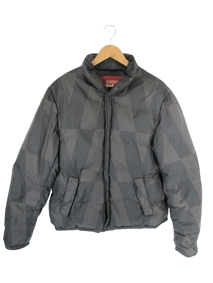 【中古】ヴァレンティノ ヴァレンチノ  VALENTINO ダウン ジャケット 長袖 ボタン 総柄 チェック ブラウン系 サイズ50
