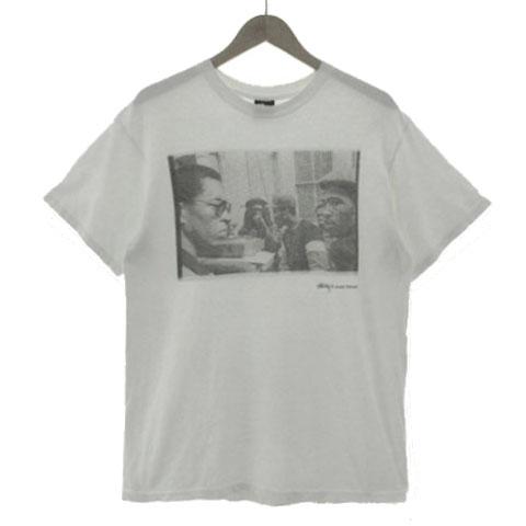 【中古】STUSSY×Josh Cheuse コラボ Tシャツ 00's OLD STUSSY レア フォトプリント 半袖 裏地プリント ホワイト 白 M
