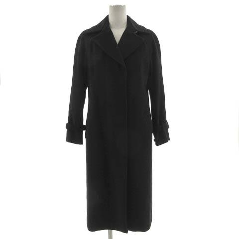 【中古】ポールスチュアート PAUL STUART コート チェスターコート アンゴラ65％ ブラック 黒 4 レディース