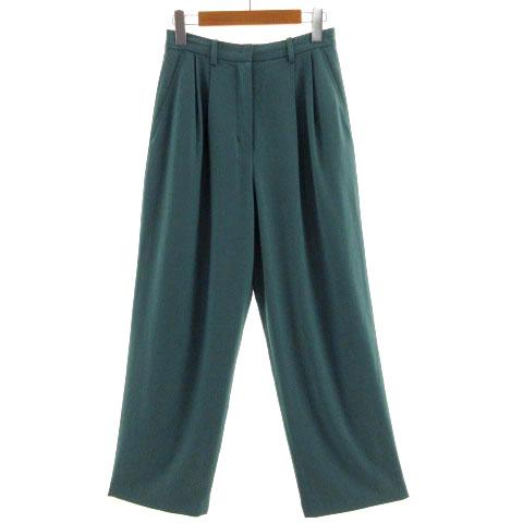 【中古】クラネ CLANE ベーシックタックパンツ 11110-7102 タック ストレッチ ブルー系 ブルーグリーン 1 レディース