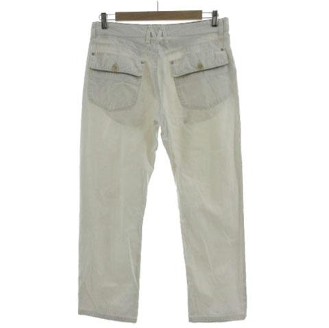 【中古】モンクレール MONCLER パンツ チノパン ストレート  コットン アイボリー クリーム色 ブラウン 茶 52 中古】モンクレール MONCLER パンツ チノパン ストレート コットン