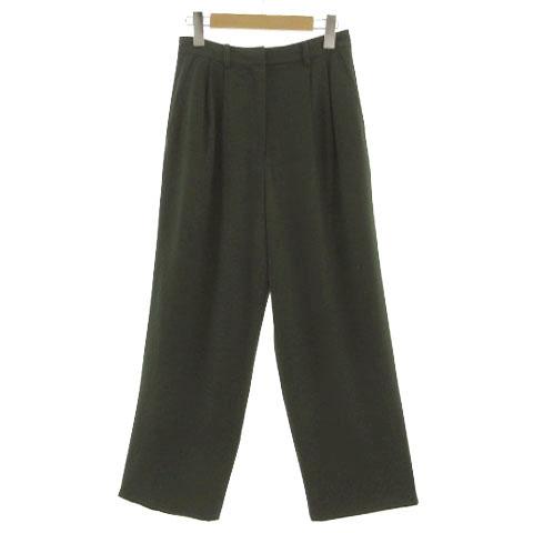 【中古】クラネ CLANE ベーシックタックパンツ 13110-7002 ストレート ワイド タック ストレッチ カーキ系 1