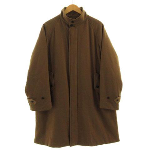 【中古】ジムフレックス Gymphlex コート スタンドカラー オーバーサイズシルエット 中綿入り ウール混 茶系 L メンズ