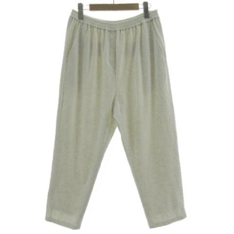 【中古】ヒロコビス HIROKO BIS 両面起毛ツイルストレッチパンツ RLLAW-50250 テーパード ウエストゴム オフ白 15AB