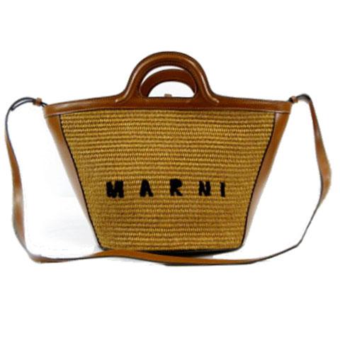 【中古】マルニ MARNI 美品 トロピカリアサマーバッグ TROPICALIA SUMMER BAG SMALL ショルダー イタリア製 茶