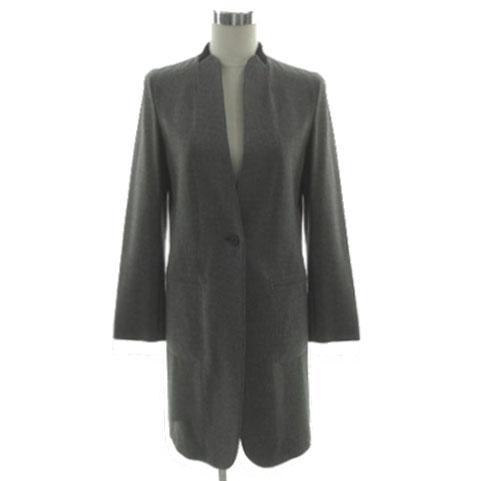 【中古】ケーティー キヨコ タカセ ロロピアーナ コート 01-09JW04A 伊製生地 ノーカラー 切替え 起毛 グレー 黒 11