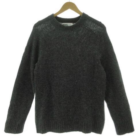 【中古】マーガレットハウエル MHL. クルーネックウールニット 596-8260580 セーター 長袖 日本製  グレー L メンズ