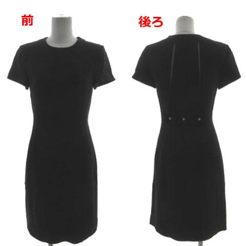 【中古】ジャンニヴェルサーチ GIANNI VERSACE ワンピース バックスリットカット メドゥーサ ラインストーン 黒 38