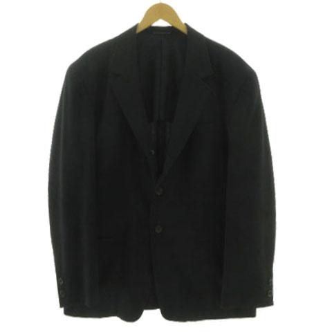 【中古】YOHJI YAMAMOTO POUR HOMME ジャケット HO-J40-111 袖 点字風イラスト テーラードカラー 段返り 3B 黒 M