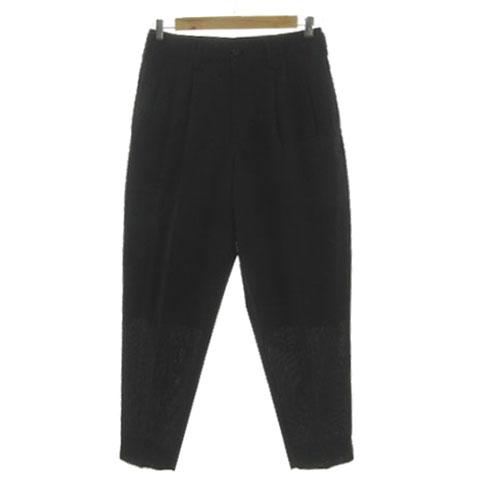 【中古】YOHJI YAMAMOTO POUR HOMME パンツ HT-P03-199 テーパード 00AW タック 日本製 ウール ブラック 黒 M メンズ