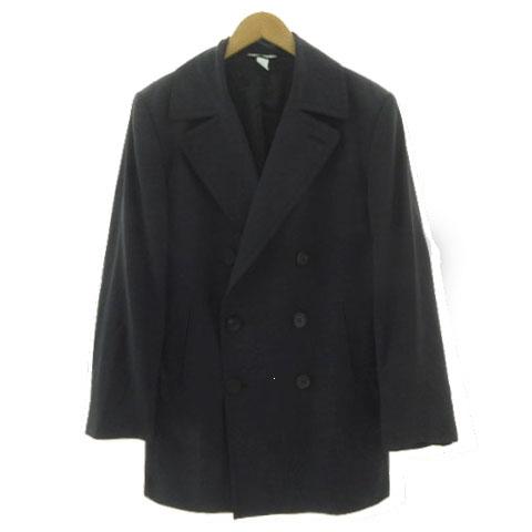 【中古】ジャンニヴェルサーチ GIANNI VERSACE コート ダブル メデューサ イタリア製 総柄 ネイビー 紺 46 S メンズ