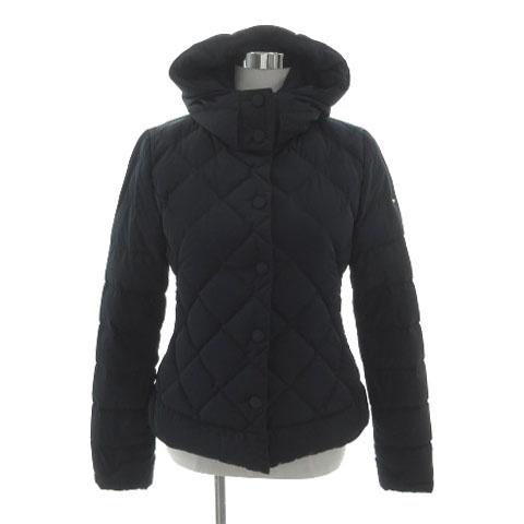 【中古】アルマーニ ジーンズ  ダウンジャケット 6Y5B08 5NAEZ フード キルティング ホワイトダッグ90％ 紺 42