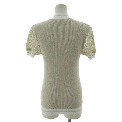 中古】ヴァレンティノ VALENTINO 襟付きニットシャツ カーディガン 花