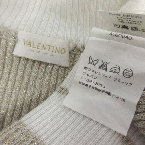 中古】ヴァレンティノ VALENTINO 襟付きニットシャツ カーディガン 花